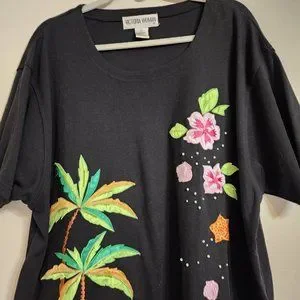 Victoria Women | Tops | Vintage Victoria Short Tshirt With Colorful ...